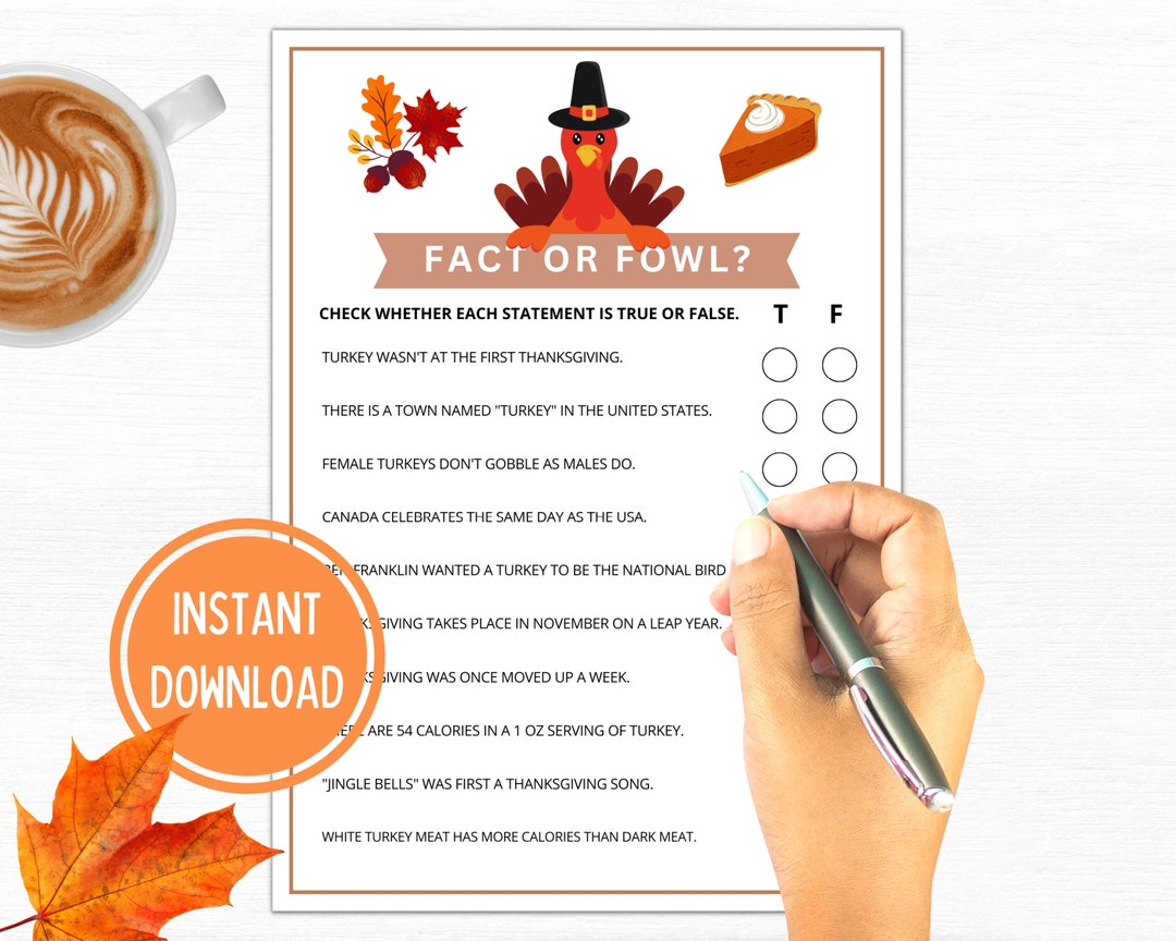 Fact or Fowl? | Thanksgiving Games | Thanksgiving Games Families Adults ...