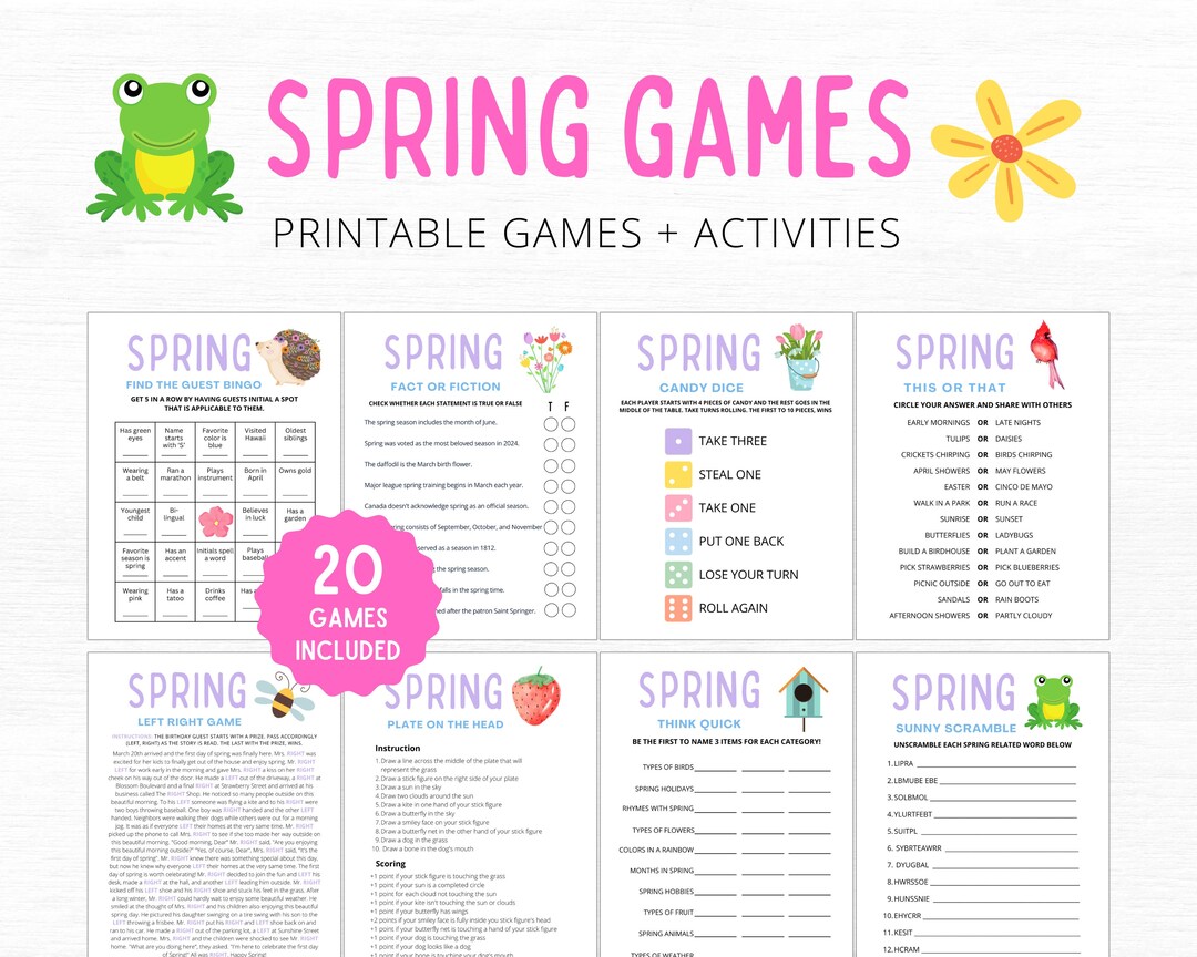 Spring Games Bundle | Spring Games | Spring Activities | Spring Games ...