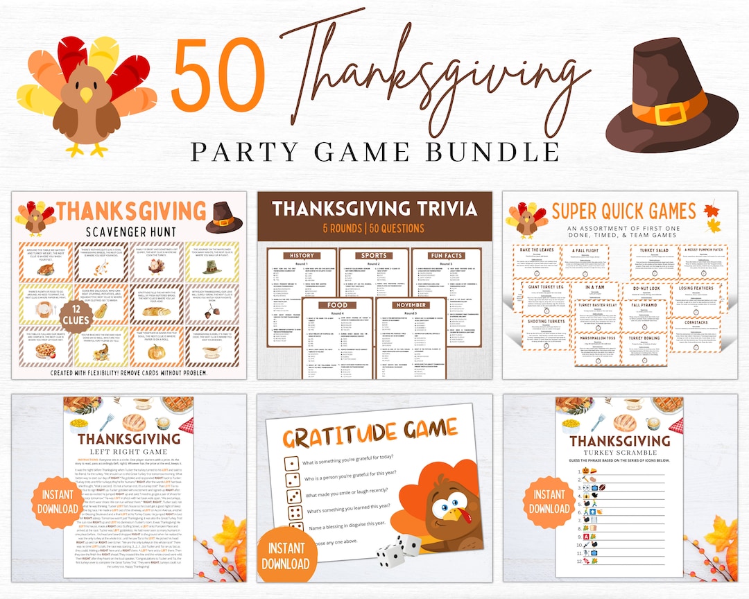 Thanksgiving Game Bundle Thanksgiving Party Games Thanksgiving Games ...
