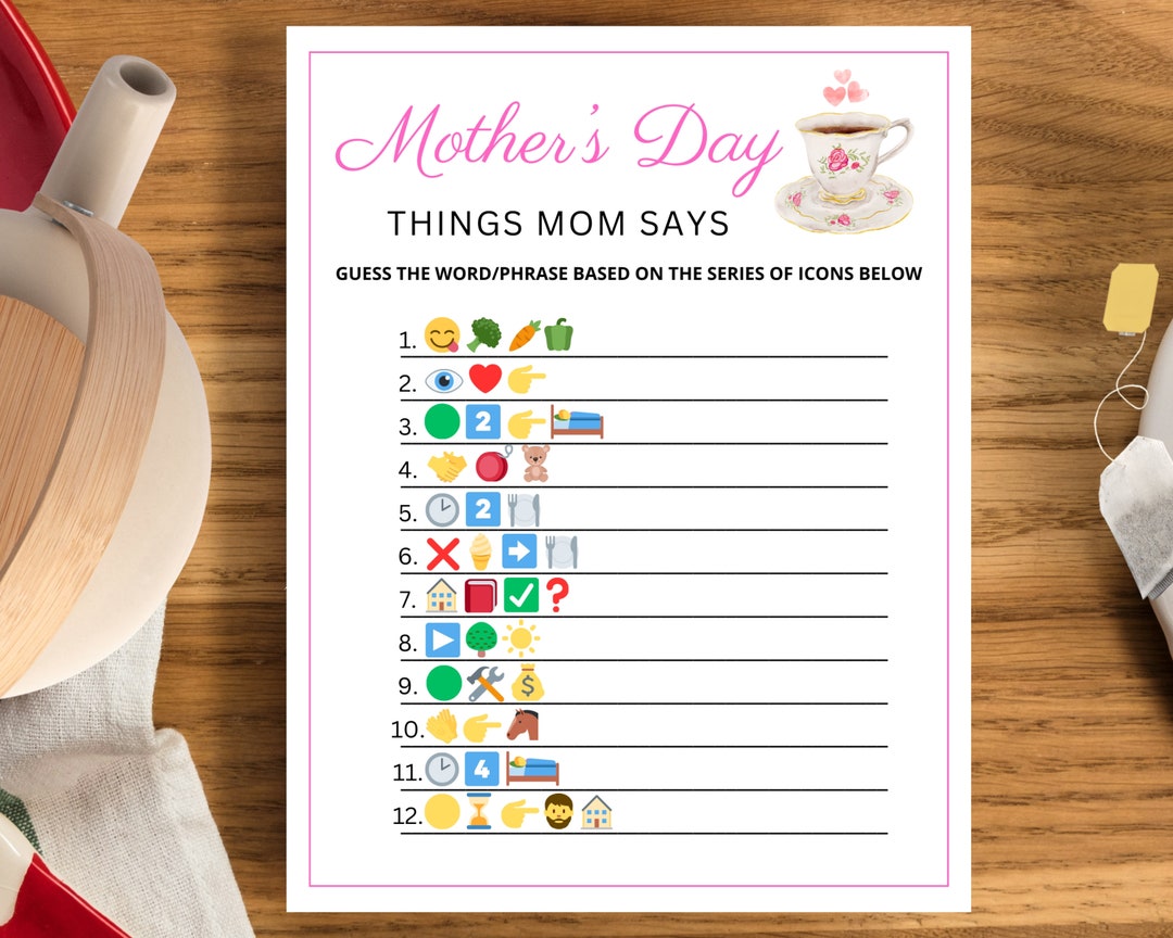 Things Mom Says | Funny Mother's Day Game | Mothers Day Games | Games ...