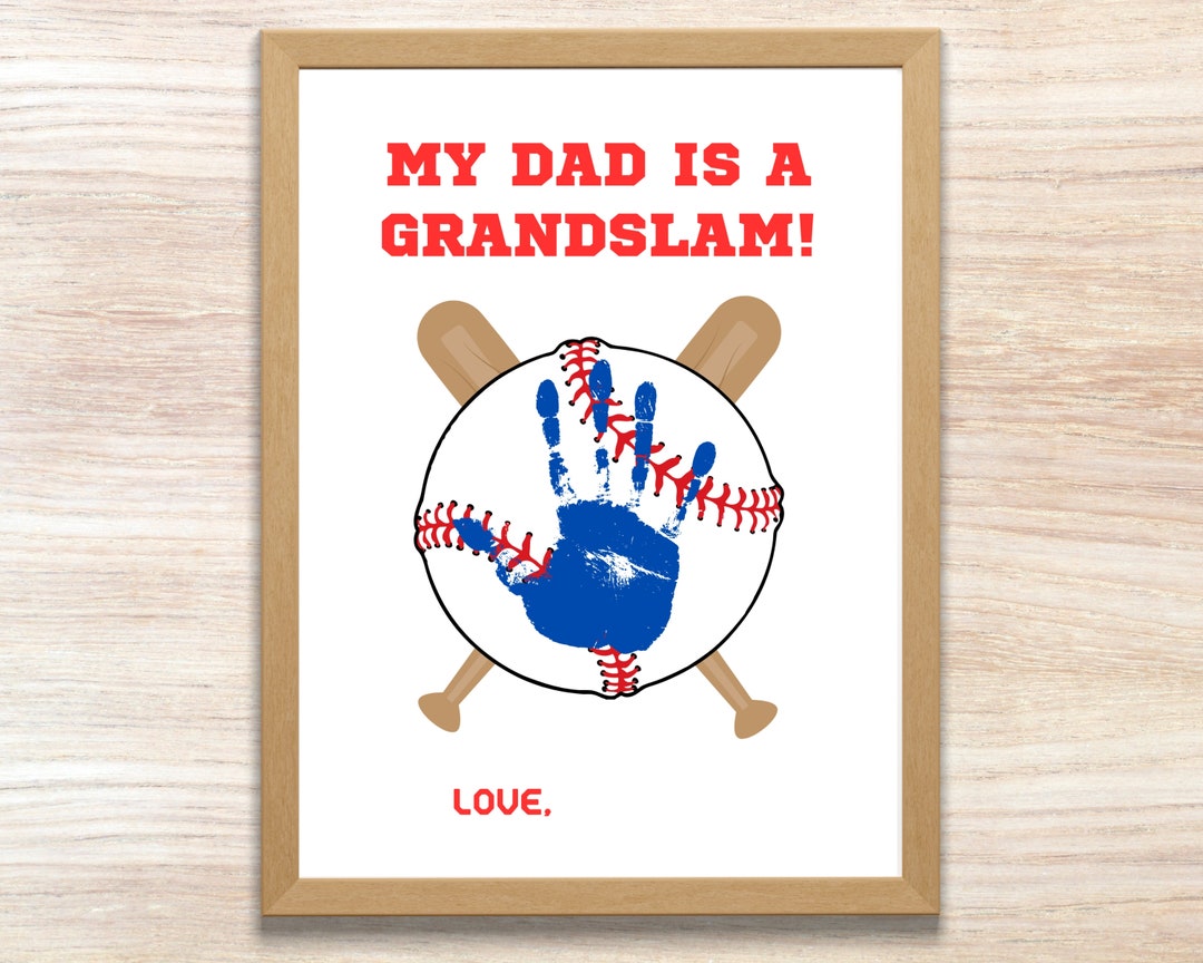 Fathers Day Handprint Craft | Fathers Day Craft | Fathers Day Baseball ...