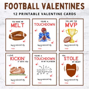 Football Valentines | Football Valentine Cards | Printable Football ...