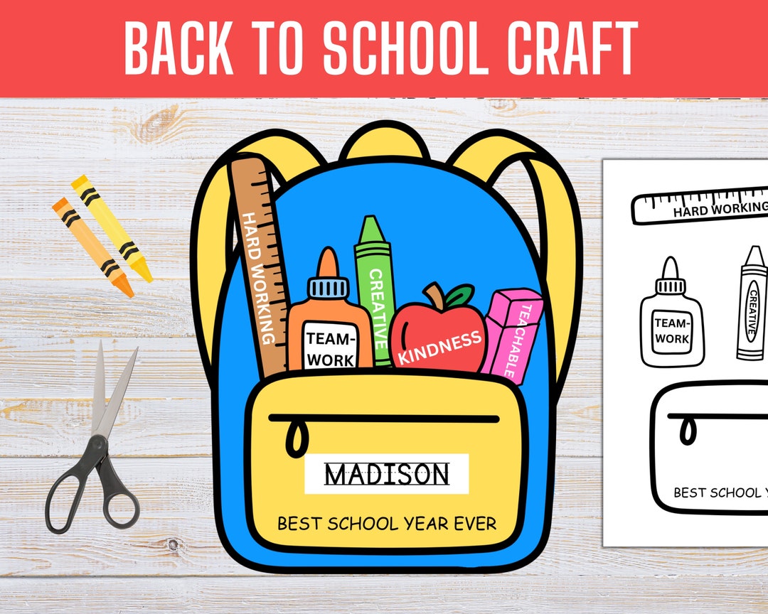 Back to School Craft | Backpack Craft | First Day of School Craft | Pre ...