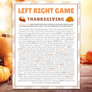 Thanksgiving Left Right Game | Thanksgiving Party Game | Thanksgiving ...