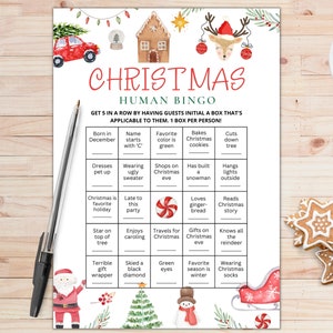 Christmas Find the Guest Bingo Christmas Party Games Christmas Bingo ...
