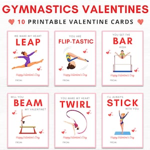 Gymnastics Valentines Printable Gymnastics Valentines Gymnast ...