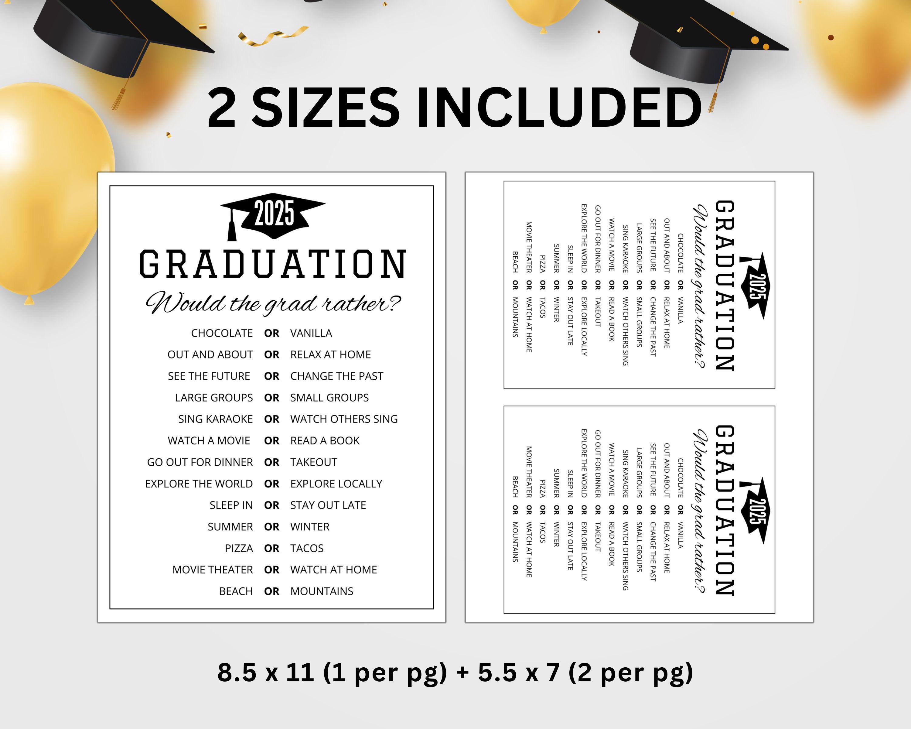 2025 Graduation Games | Graduation Party Games | Printable Graduation ...