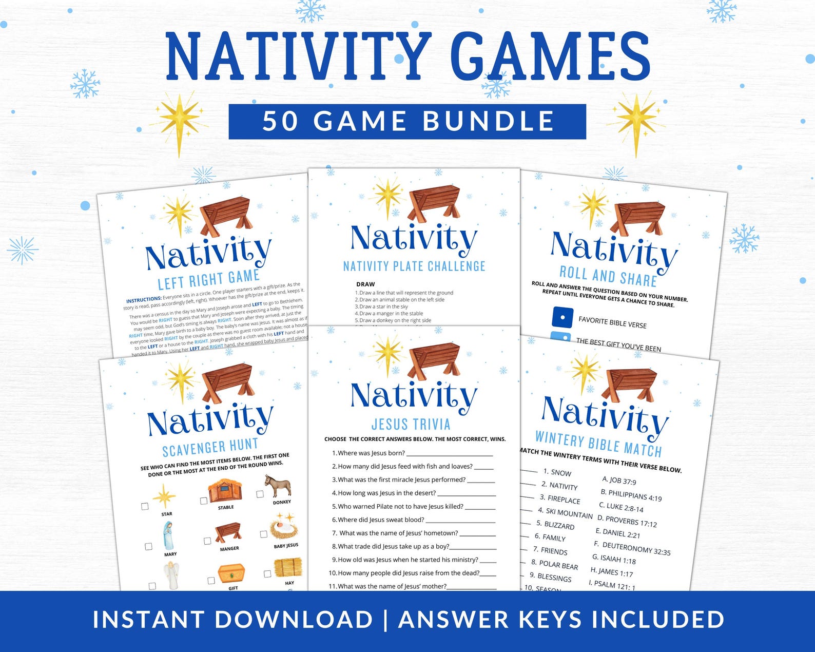 Nativity Bible Games | 50 Game Bundle (digital Download) - Etsy