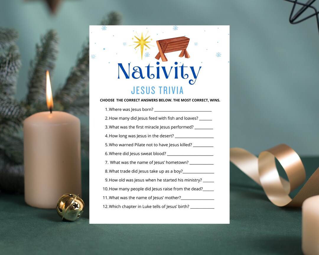 Christmas Jesus Trivia Game | Church Holiday Party (digital Download ...