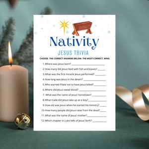 Christmas Jesus Trivia Game | Church Holiday Party (digital Download ...