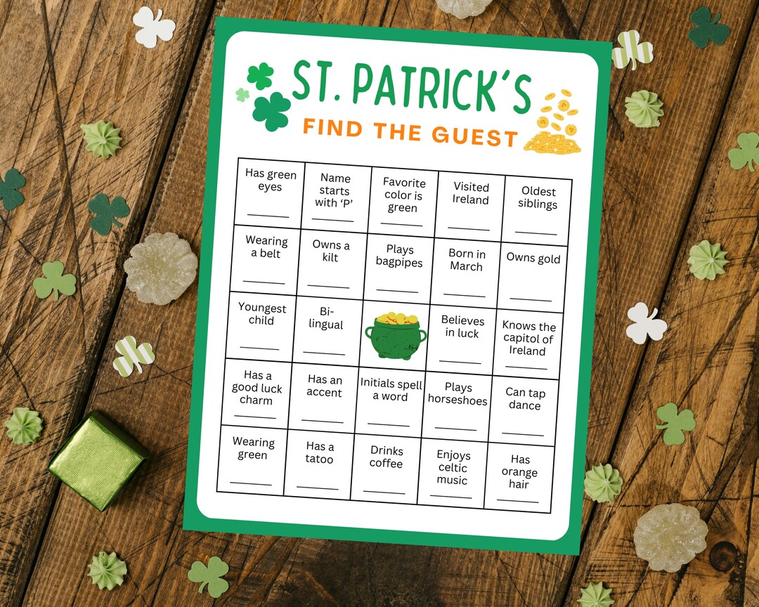 St. Patrick's Day Bingo | St. Patricks Games | St Patrick's Day Games ...
