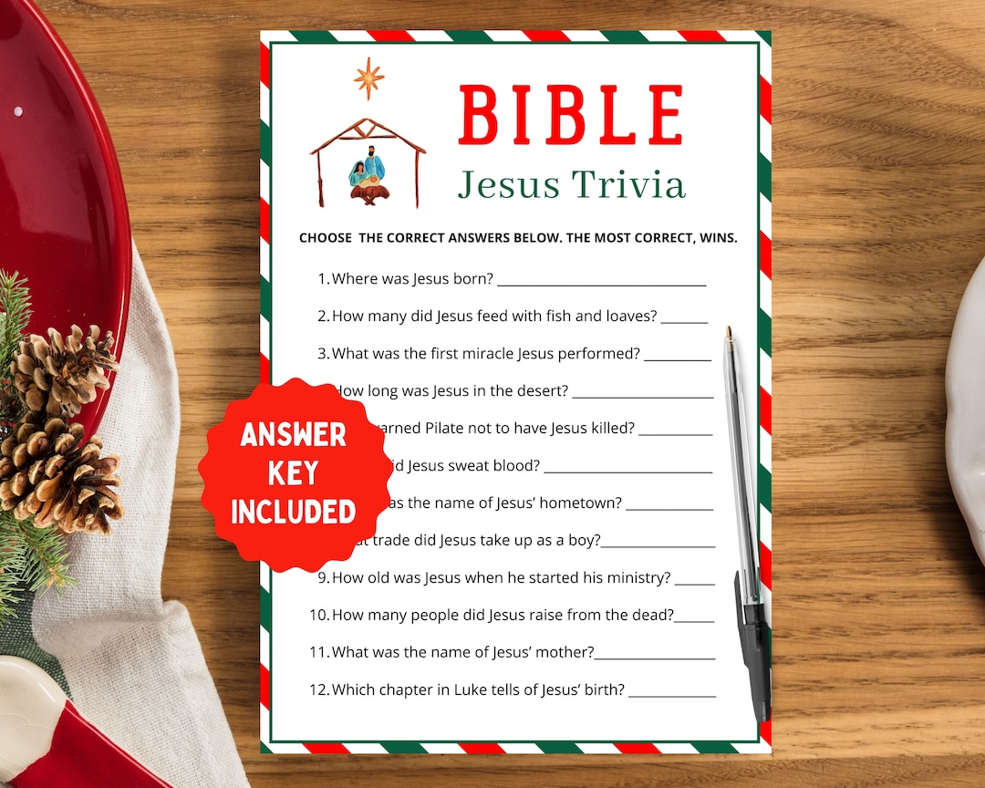 Christmas Jesus Trivia | Church Christmas Party Game | Christmas Bible ...