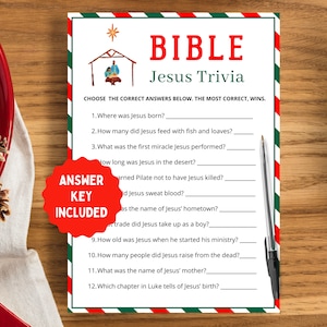 Christmas Jesus Trivia | Church Christmas Party Game | Christmas Bible ...