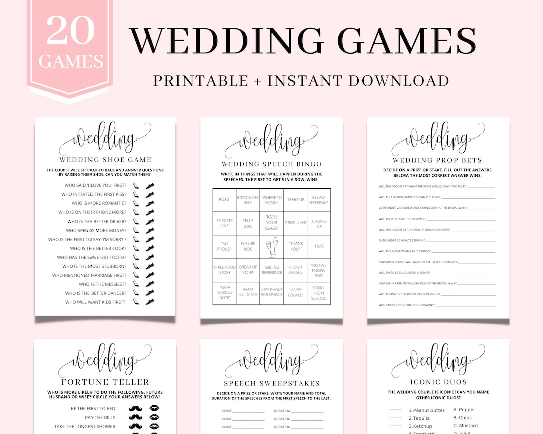 Wedding Games | Wedding Reception Games | Wedding Games Cocktail Hour ...