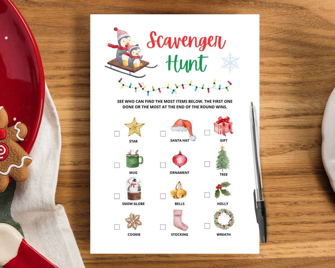 Christmas Scavenger Hunt Game | Printable Holiday Activity (digital ...