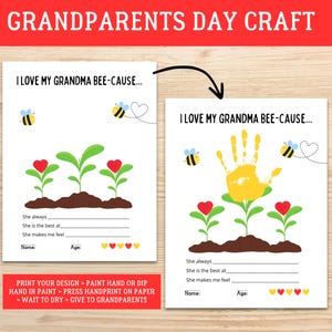 Grandparents Day Handprint Craft: Keepsake Questionnaire (digital ...