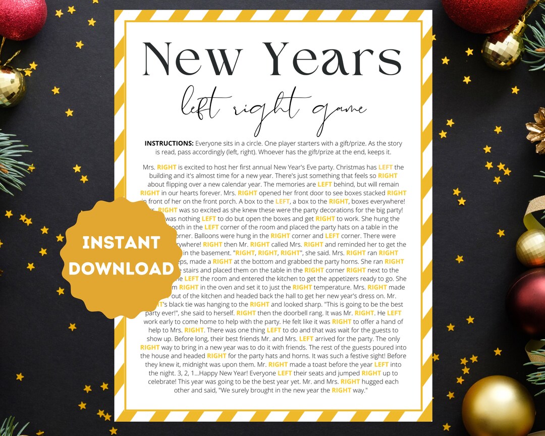 New Years Left Right | Left Right Game | Fun New Years Game | 2025 Left ...