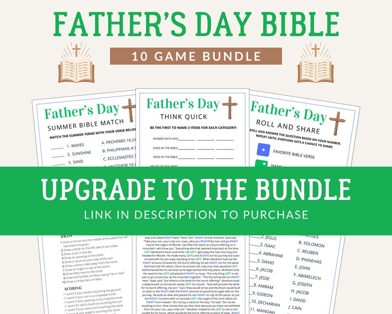 Father's Day Bible Left Right Game Father's Day Bible Game Father's Day ...