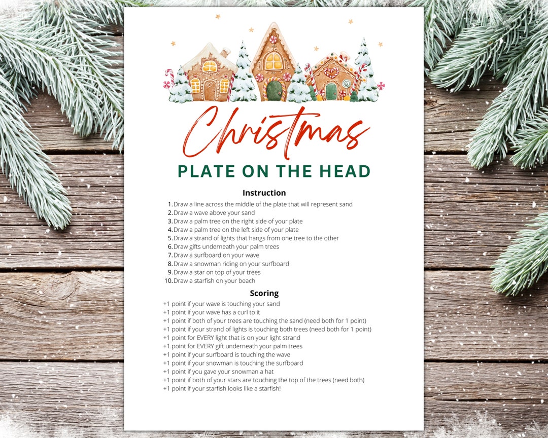 Plate on the Head Game Hilarious Christmas Game Christmas Party Game ...