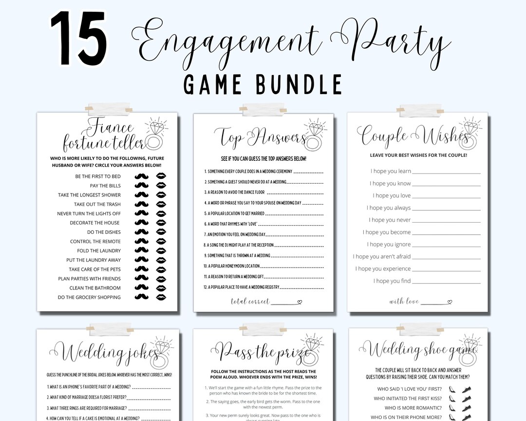 Engagement Party Games Bundle Engagement Party Games - Etsy