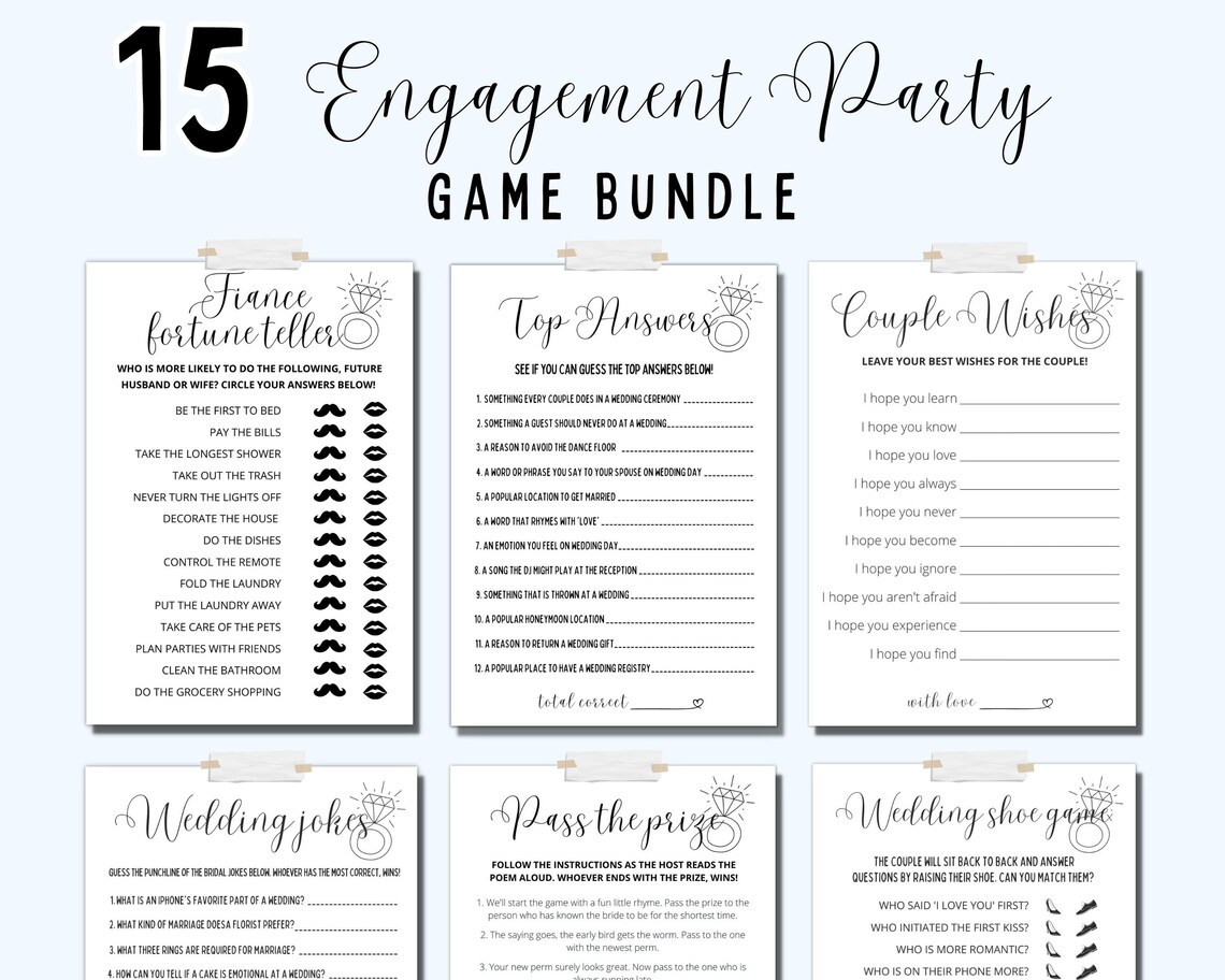 Engagement Party Games Bundle Engagement Party Games - Etsy