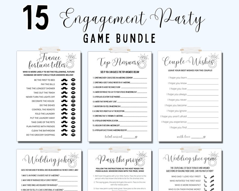 Engagement Party Games Bundle Engagement Party Games - Etsy