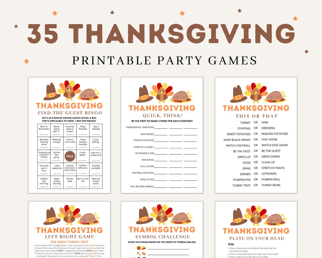 Thanksgiving Games Thanksgiving Party Games Thanksgiving Games for ...