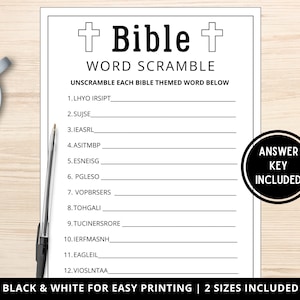 Bible Word Scramble | Bible Game | Christian Games | Church Games ...
