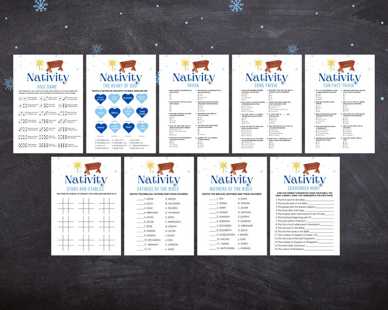 Nativity Bible Games | 50 Game Bundle (digital Download) - Etsy