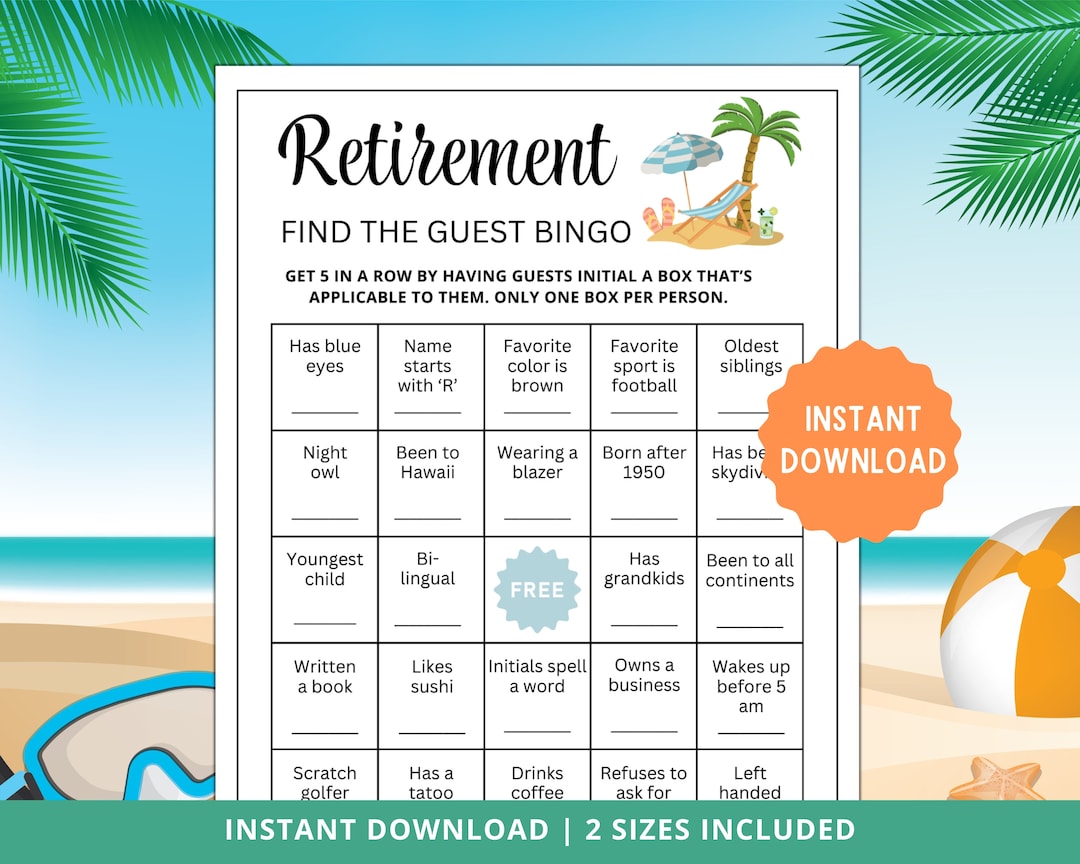 Retirement Bingo | Fun Retirement Game | Retirement Party Game ...