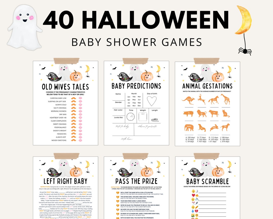 Halloween Baby Shower Games Bundle: Little Boo Theme (digital Download ...
