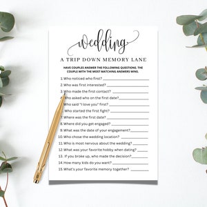 A Trip Down Memory Lane | Wedding Games | Wedding Reception Games ...