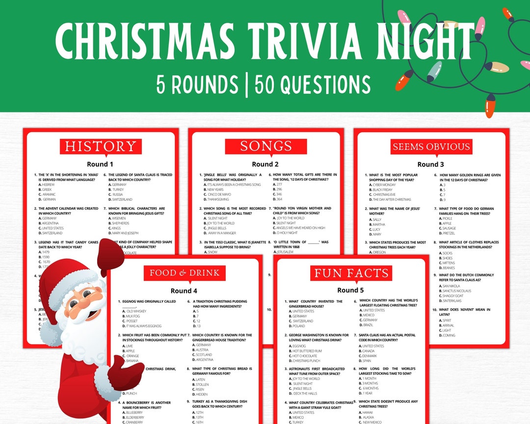 Christmas Trivia | Christmas Trivia Night | Christmas Party Games ...