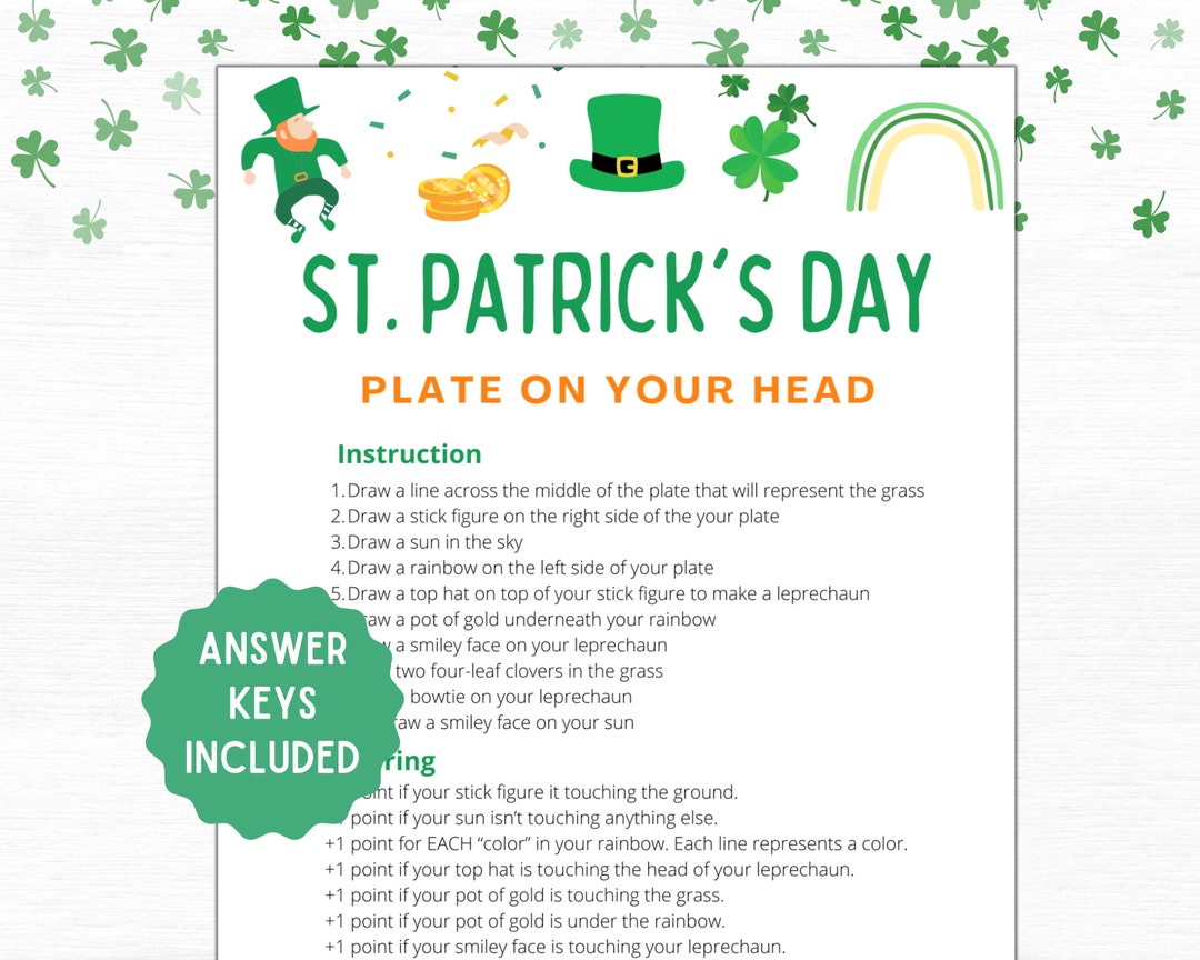Plate on the Head Game | Funny St. Patricks Game | St Patrick's Day ...