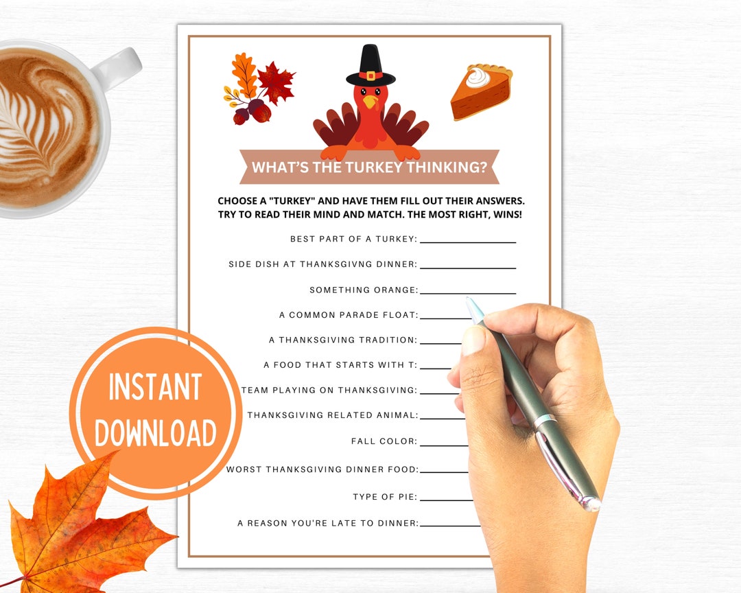 Whats the Turkey Thinking | Thanksgiving Games | Thanksgiving Games ...