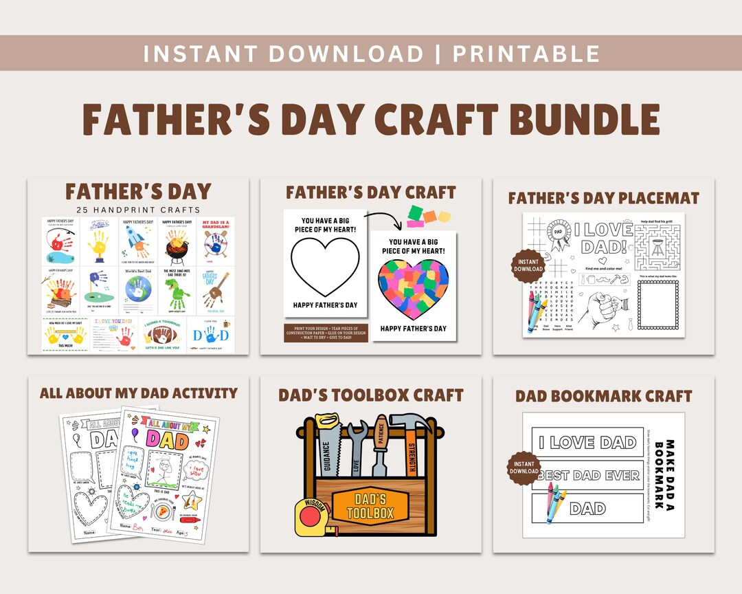 Father's Day Craft Mega Bundle: Handprint Art & Kids Activities ...