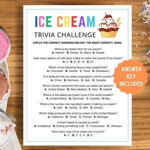 Ice Cream Trivia | Ice Cream Party Game | Ice Cream Game | Ice Cream ...