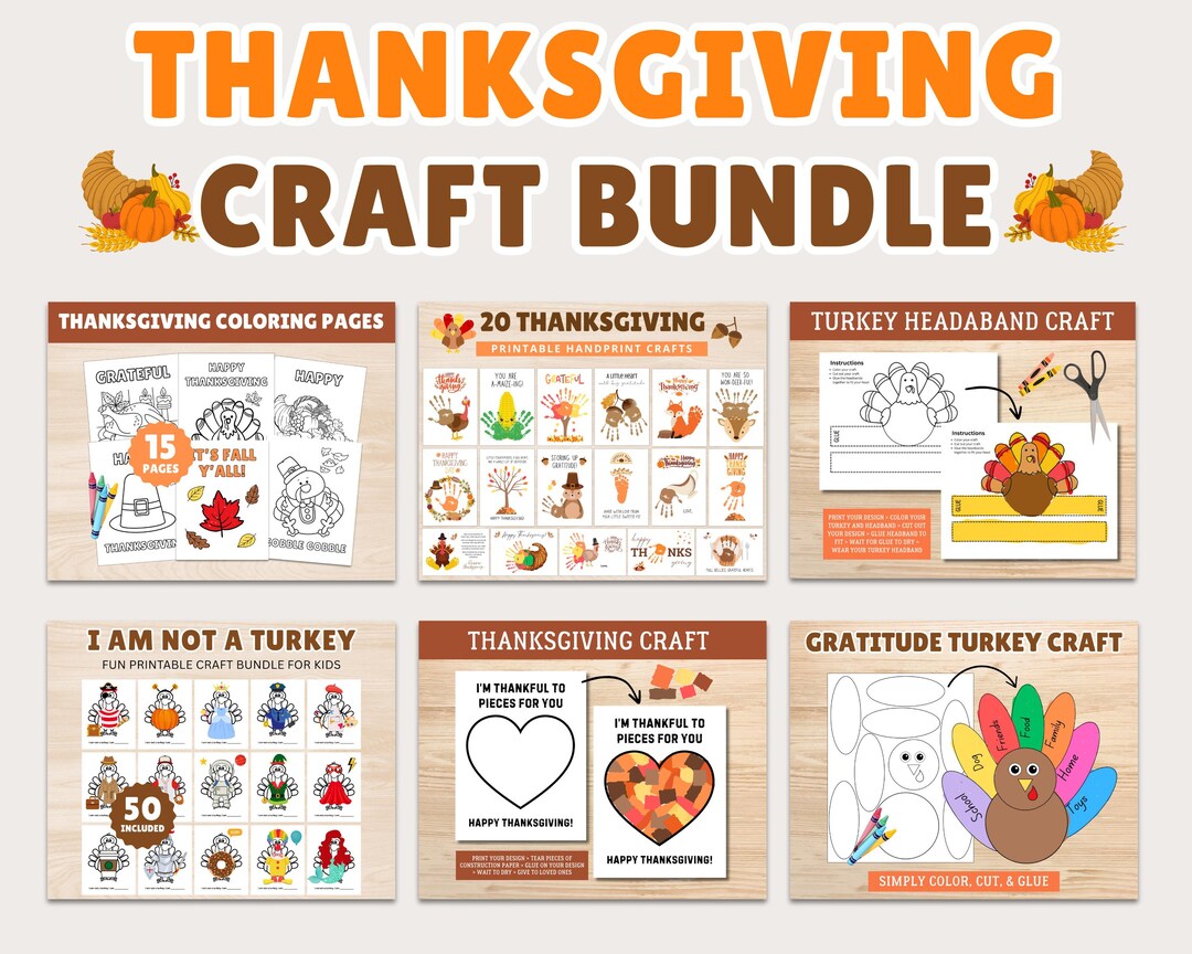 Thanksgiving MEGA Craft Bundle: Thanksgiving Crafts for Kids (printable ...