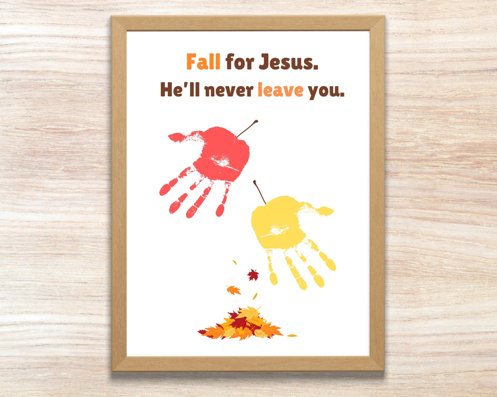 Fall for Jesus Handprint Craft: Autumn Bible Printable (digital ...
