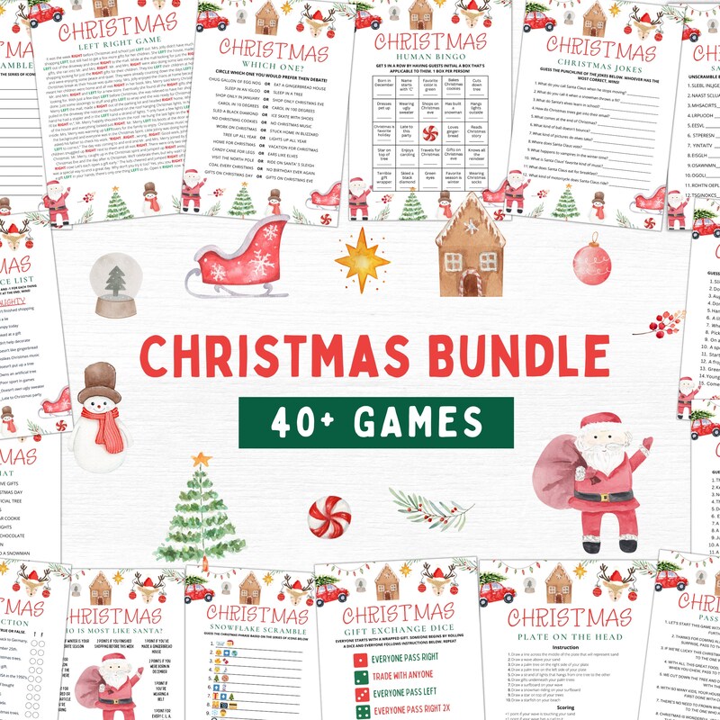 Christmas Games Printable - Etsy