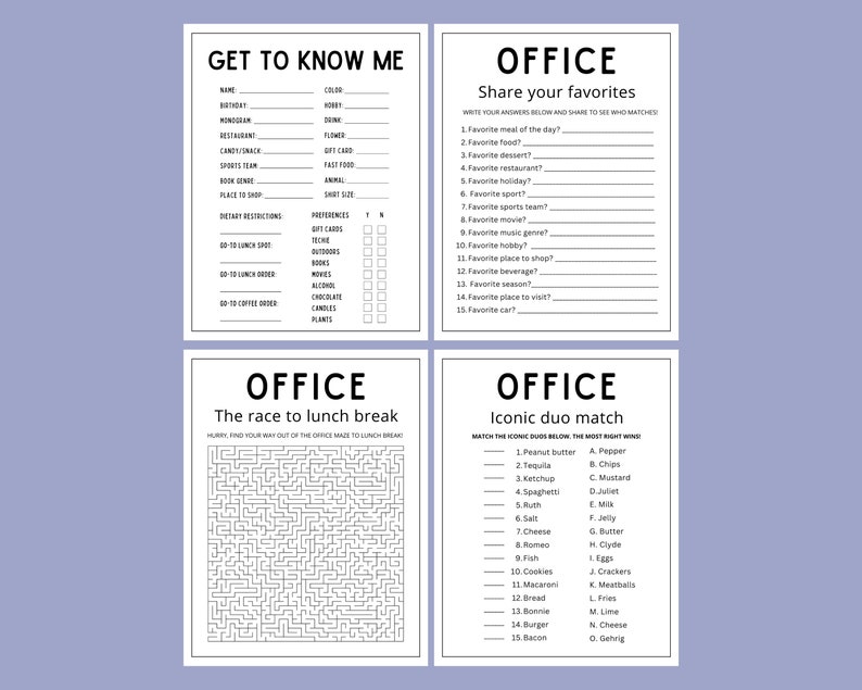 Office Party Game Bundle | 25 Printable Team Building Games (digital ...