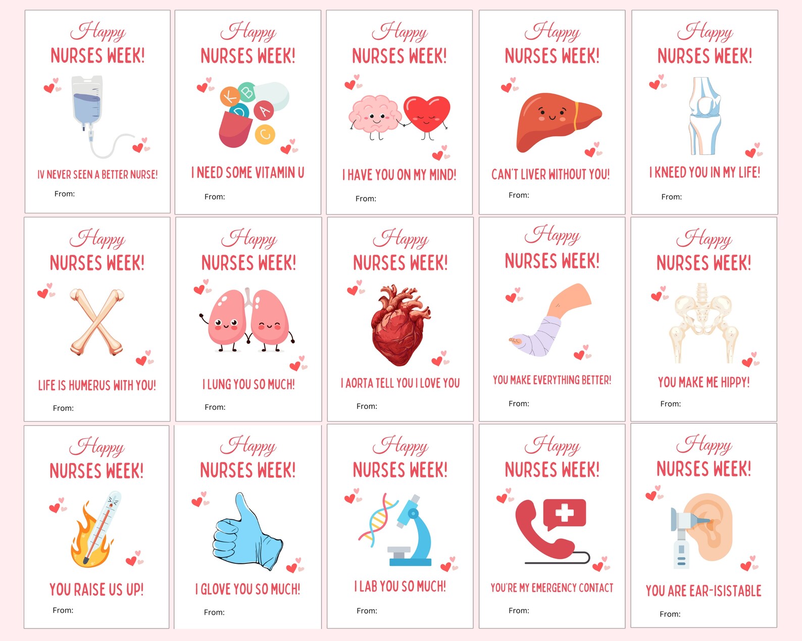 Funny Nurse Appreciation Cards | Printable Gift Tags (30 Included) - Etsy