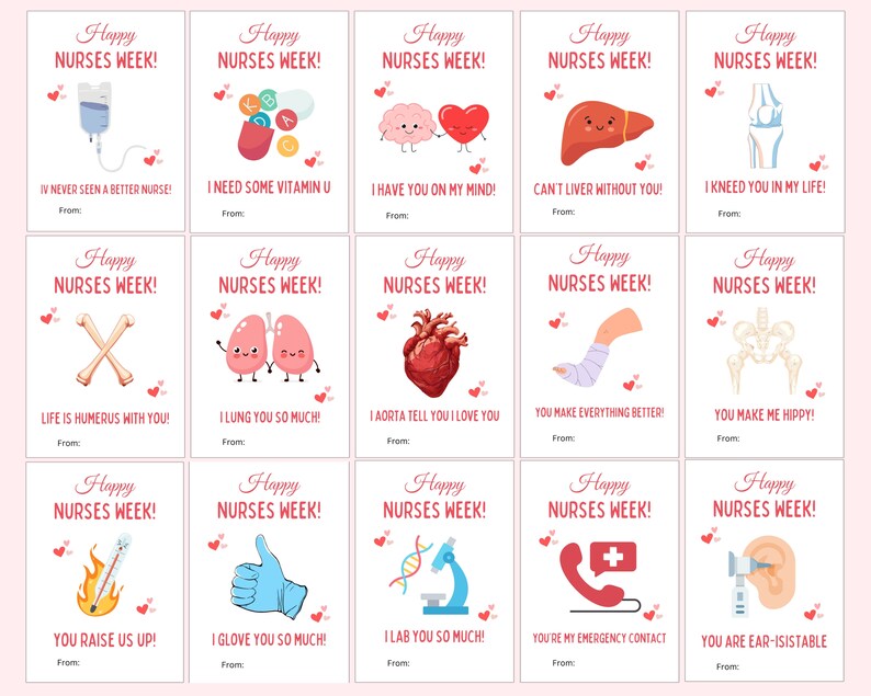 Funny Nurse Appreciation Cards | Printable Gift Tags (30 Included) - Etsy
