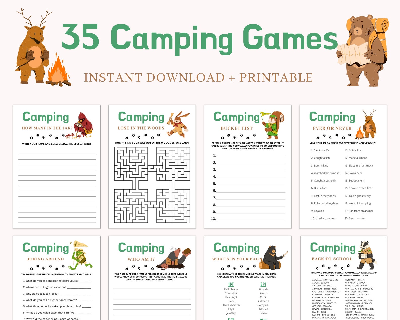 Camping Games Camping Games Kids Families Adults Camping Games ...