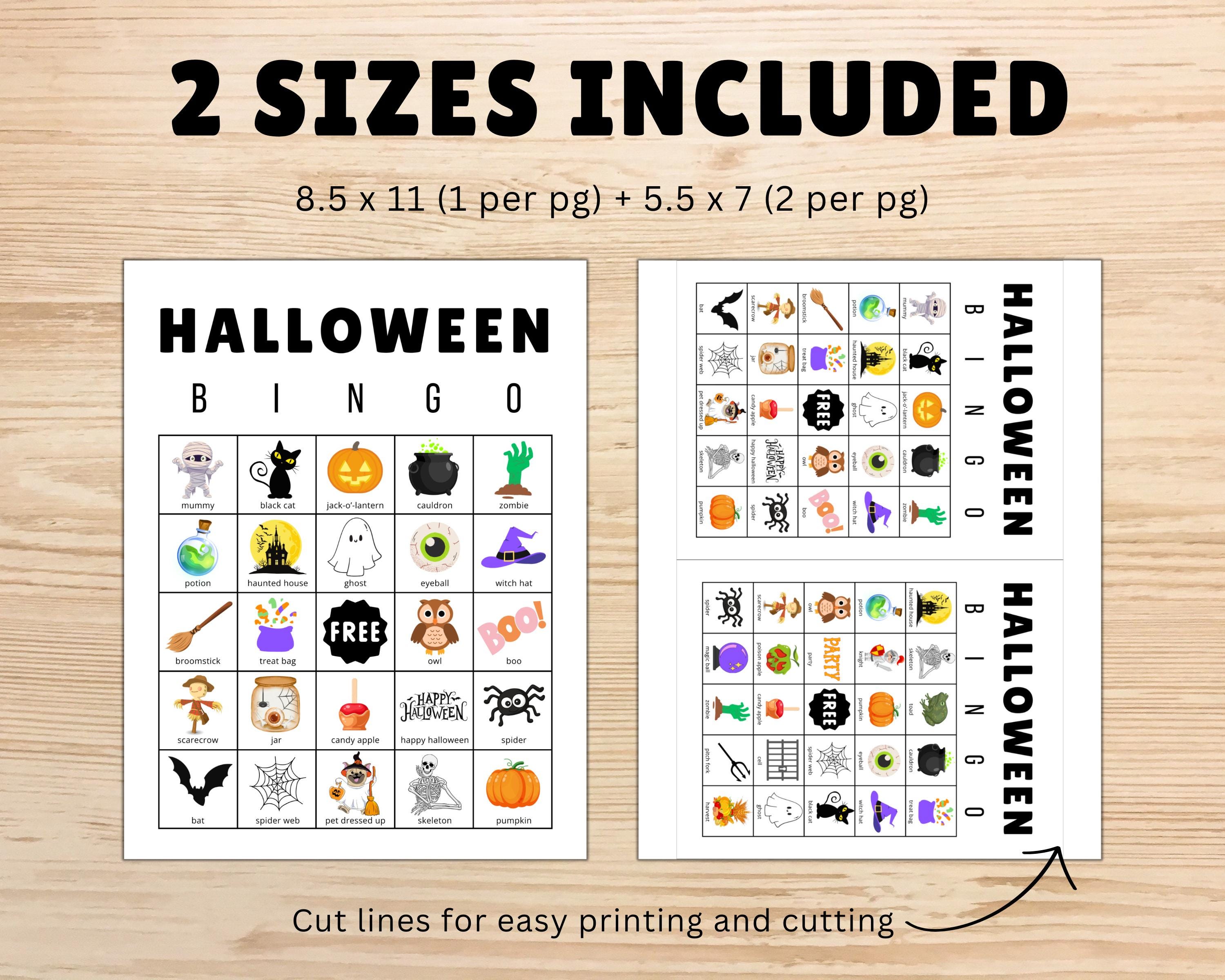 50 Halloween Bingo Cards: Printable Party Game (digital Download) - Etsy