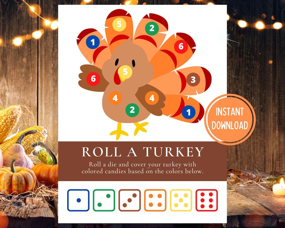 Roll a Turkey | Thanksgiving Games for Kids | Thanksgiving Classroom ...
