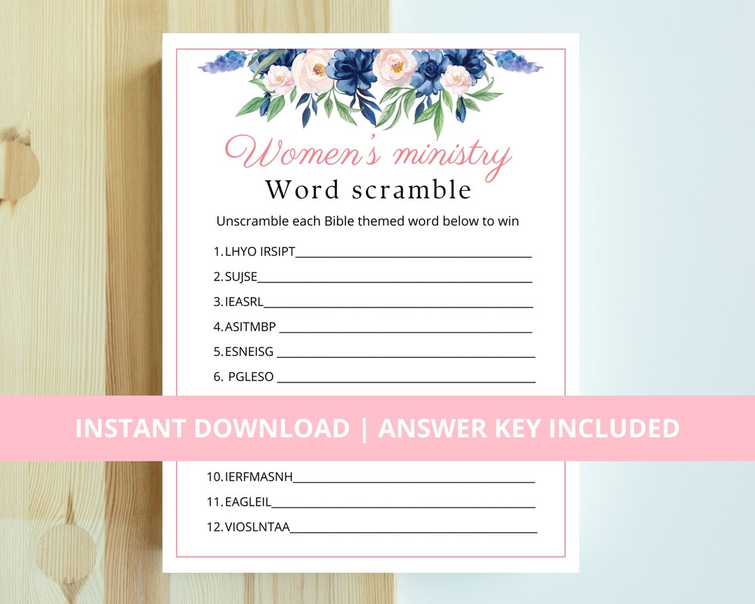 Women's Ministry Game | Bible Word Scramble | Women's Ministry | Bible ...
