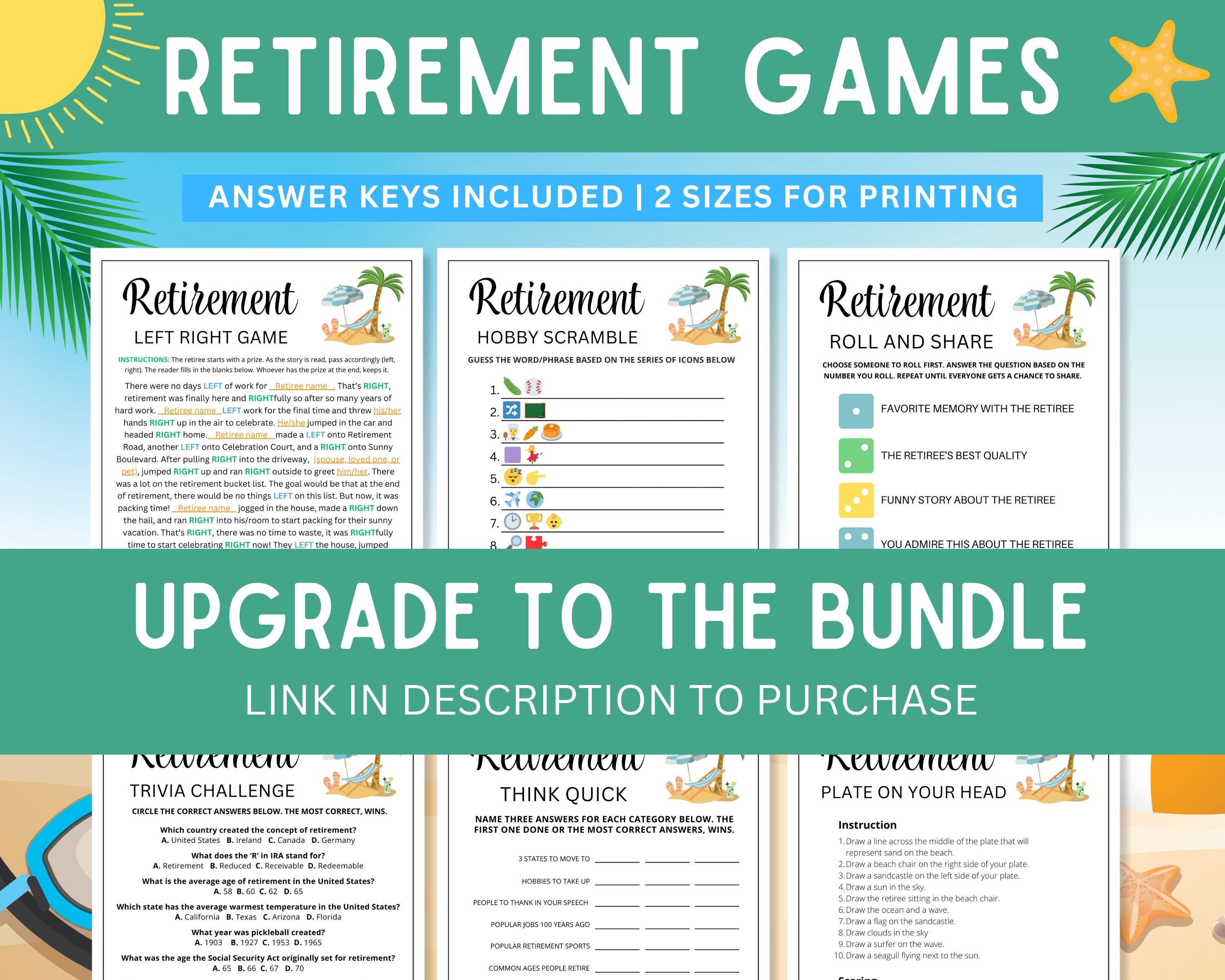 Retirement Left Right Game | Retirement Game | Retirement Party Game ...