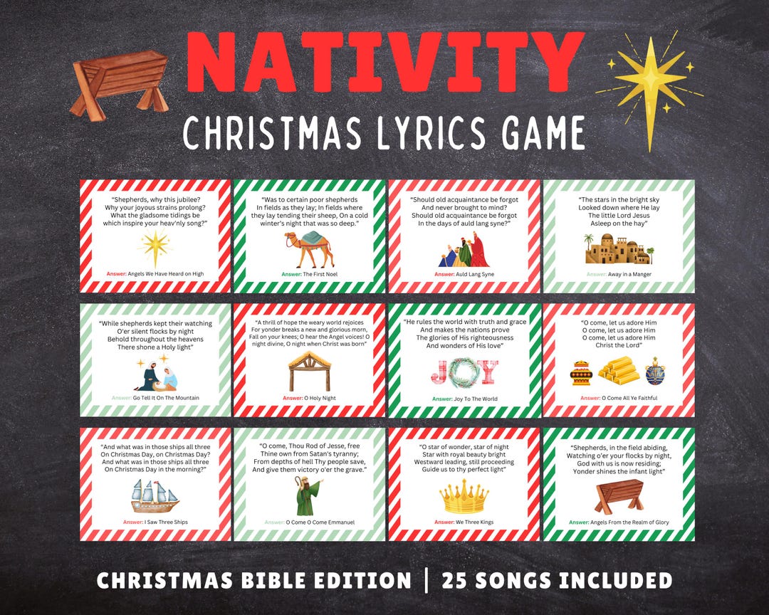 Christmas Lyrics Game | Finish the Lyrics | Nativity Game | Christmas ...