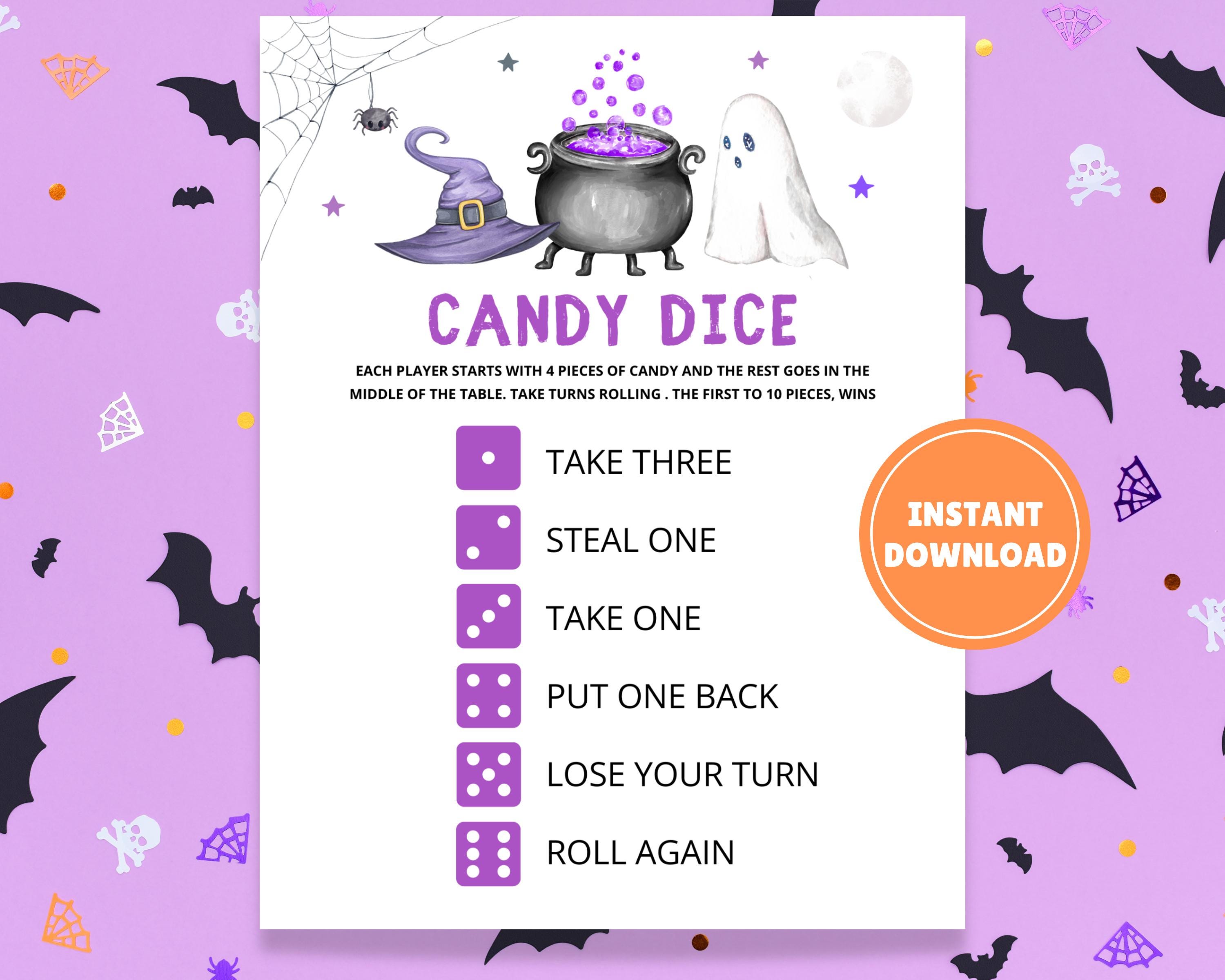 Halloween Candy Dice Game: Printable Party Game (digital Download) - Etsy